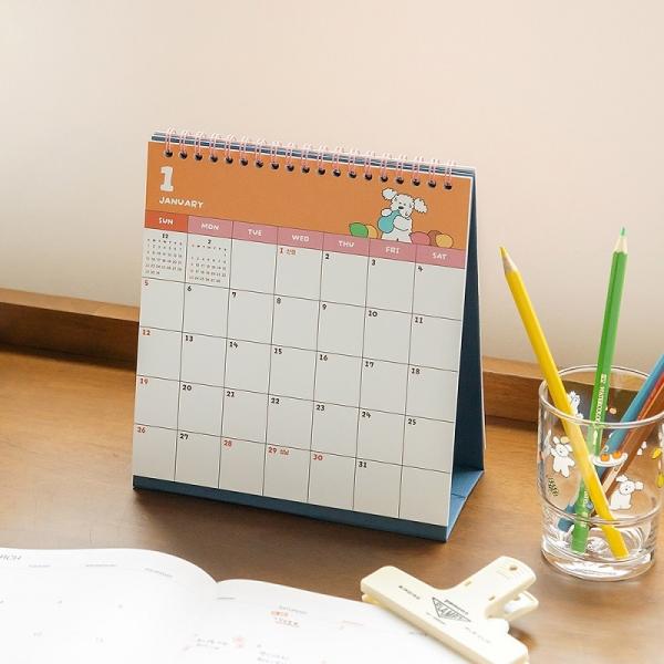 Quality Cartoon Animal Illustrated Desktop Stand-Up Calendar With Wire-O Binding for sale