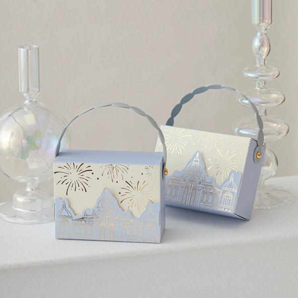 Quality Castle Gift Boxes With Scalloped Handles For Wedding Favors And Events for sale