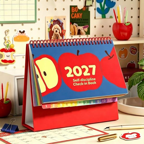 Quality Desk Calendar 2027 With Index Tabs And Planner Stickers For Office Planning for sale