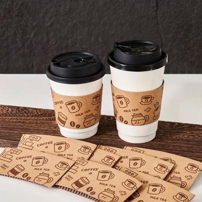 China Coffee Cup Sleeves With Corrugated Paper For Hot Beverage Packaging for sale