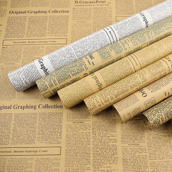 Quality Vintage Newspaper Wrapping Paper With Retro Print For Gift And Floral Packaging for sale