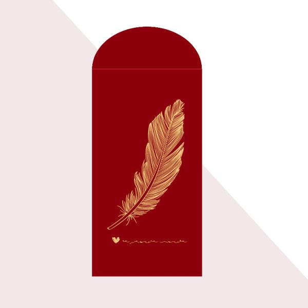 Quality Red Envelopes With Gold Foil Rose And Feather Designs For Gift Packaging for sale