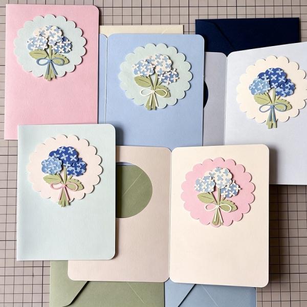 Quality Handmade Layered Paper Flower Greeting Cards With Window Cut-Outs For Holidays for sale