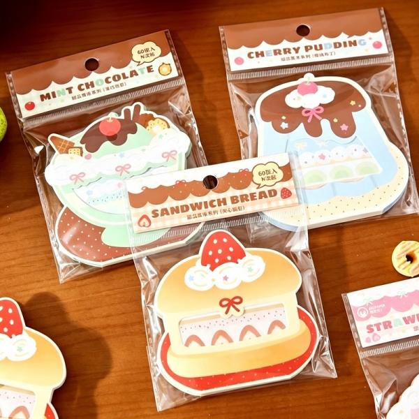 Quality Dessert Shaped Sticky Notes With Foldable Stand Card For Stationery Retail for sale