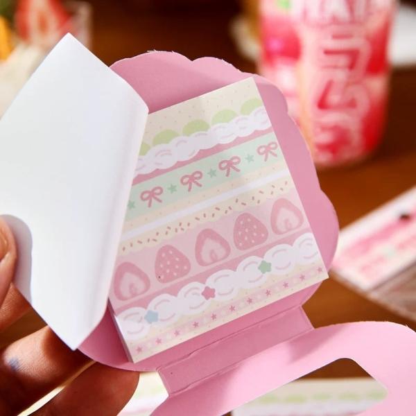 Quality Dessert Shaped Sticky Notes With Foldable Stand Card For Stationery Retail for sale