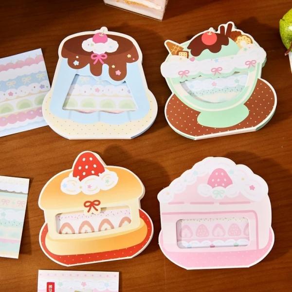 Quality Dessert Shaped Sticky Notes With Foldable Stand Card For Stationery Retail for sale