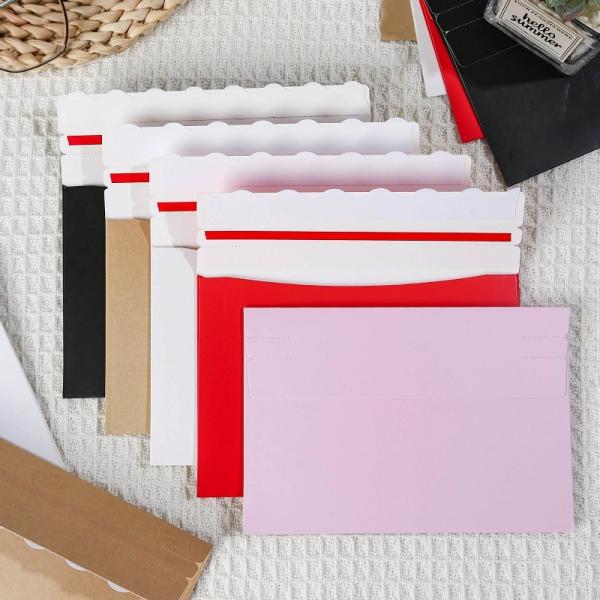 Quality Decorative Scalloped Flap Peel And Seal Paper Envelopes For Greeting Cards for sale