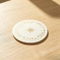Quality Custom printed gold foil stamped luxury disposable paper coasters for sale