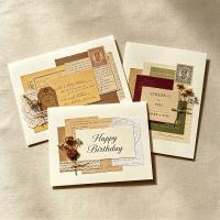China Vintage ephemera collage style milestone birthday cards with layered elements for sale