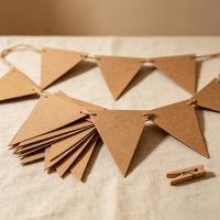 Quality Recycled kraft paper triangle pennant garland OEM for eco party decoration for sale