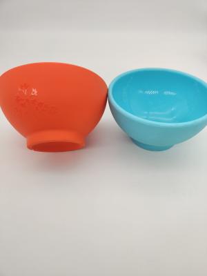 Cina Le stoviglie arancio blu del silicone hanno messo il piccolo ODM 100% del commestibile della ciotola in vendita