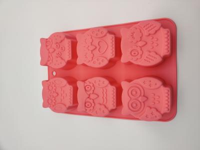 Cina Silicone rosa Owl Cake Mold Microwave LFGB per Hallowmas in vendita