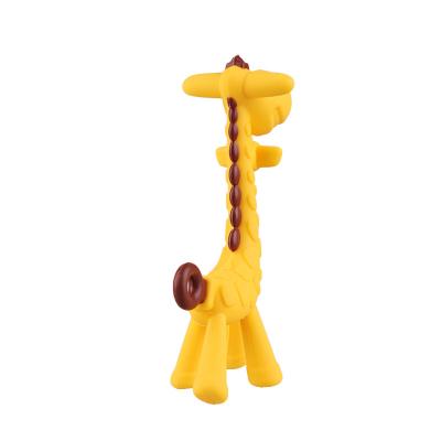 China Giraffen-Silikon-Geschirr BPA stellte freies Säuglingsbaby-Kauen Teether ODM ein zu verkaufen