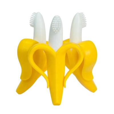 Cina Banana Toy Silicone Banana Toothbrush mettente i denti LFGB della frutta del bambino per i bambini in vendita