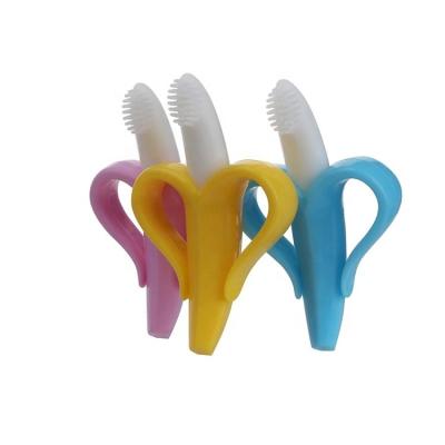 Cina Banana Toy Silicone Banana Toothbrush mettente i denti LFGB della frutta del bambino per i bambini in vendita