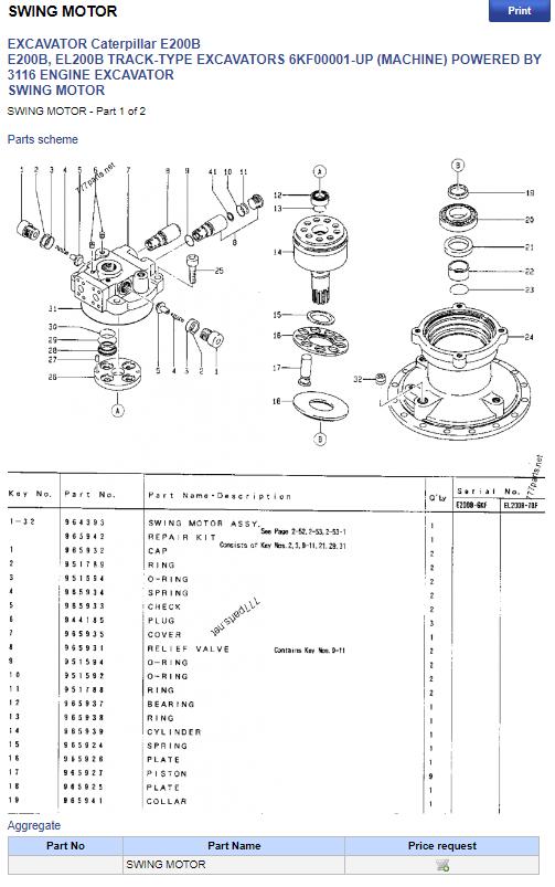 Belparts Excavator hydrualic parts E200B swing motor 964393 slewing motors hydraulic motors