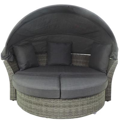 China hormel furniture large Wicker round Rattan Outdoor Daybed With Canopy For Garden for sale