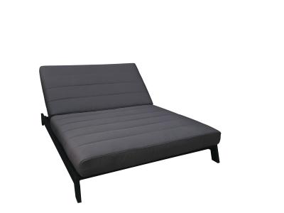 China Hormel comfortable all weather large size grey aluminum frame daybed garden furniture double sun lounger for sale