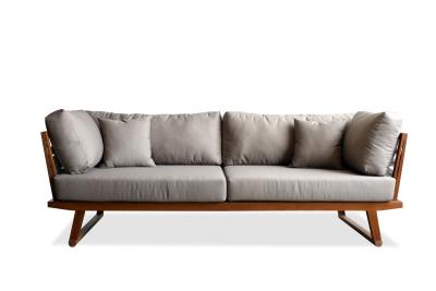 China Hormel leisure furniture chaise lounge outdoor merbau wooden large long sofa for sale
