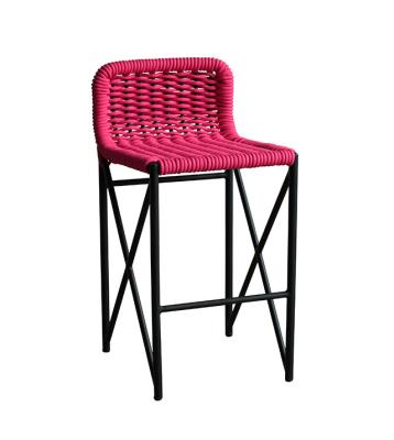 China Hormel new arrival furniture bistro aluminum weaving rope high bar stool for sale