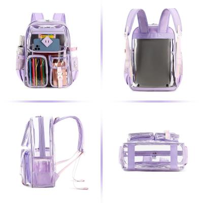 China Großhandel Transparenter Reisetasche für die Schule Superior PVC Transparente Büchertasche für Mädchen Jungen durch die Schule Rucksack für Männer Frauen Studenten Rucksack zu verkaufen