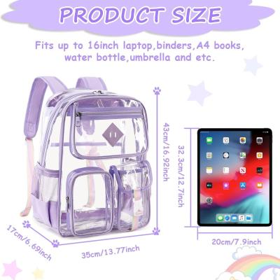 China Großhandel Transparenter Reisetasche für die Schule Superior PVC Transparente Büchertasche für Mädchen Jungen durch die Schule Rucksack für Männer Frauen Studenten Rucksack zu verkaufen