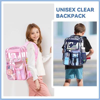 China Großhandel Transparenter Reisetasche für die Schule Superior PVC Transparente Büchertasche für Mädchen Jungen durch die Schule Rucksack für Männer Frauen Studenten Rucksack zu verkaufen