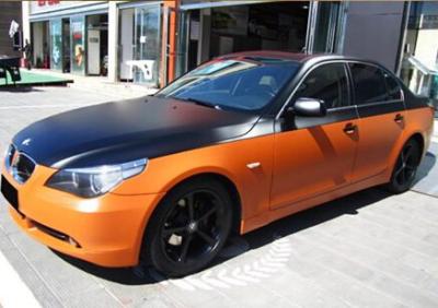 China Environmentally Chrome Orange / white Car Wrap Vinyl Film Air Bubble Free for sale