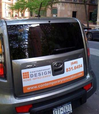 China Customized magnetic car bumper stickers , PVC car advertising stickers for sale