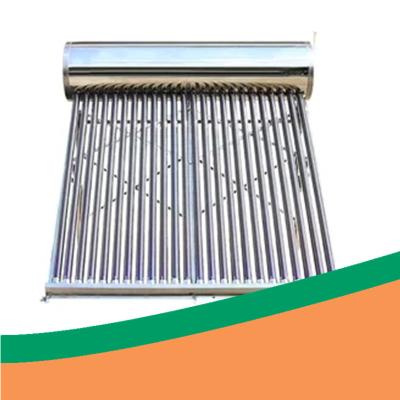 China Geyser solar de aço inoxidável do tubo de vácuo de SUS304 100L que solda não à venda