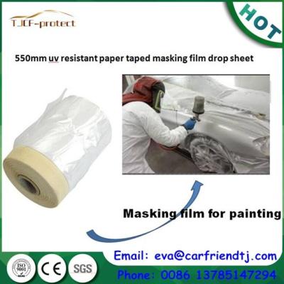 China Good sell 550mm x 33 meters pre-taped masking for decorating for sale