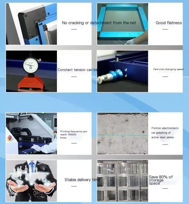 SMT movable stencil frame in operation