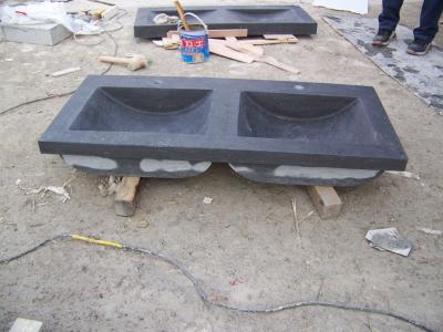 China Natural blue limestone bathroom sink honed for sale