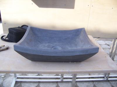 China Natural blue limestone bathroom sink honed for sale