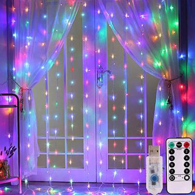 China 3M LED Curtain Lamp USB String Lights Remote Control Fairy Light Garland For New Year Christmas Home Wedding Decoration for sale