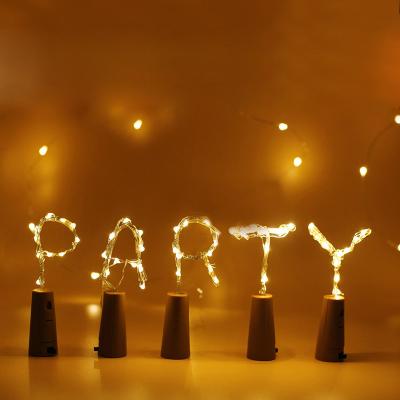 China String led Wine Bottle with Cork 20 LED Bottle Lights Battery Cork for Party Wedding Christmas Halloween Bar Decor Warm for sale