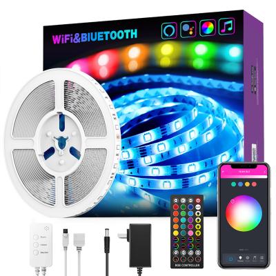 China LED Light Strips Bluetooth WIFI Controller Flexible RGB 5050 Decoration BackLight Lamp Night light Luminous String For Bedroom for sale