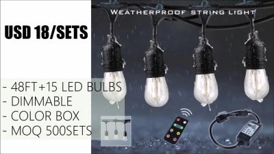 China IP65 Waterproof LED ETL Connectable Christmas Lights Decoration Wedding Party Garden Lights S14 Outdoor Festoon String Lights for sale