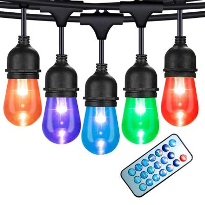 China Waterproof Heavy Duty Outdoor RGB LED String lights Connectable Festoon for Party Garden Christmas Holiday Garland Cafe for sale