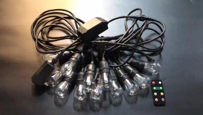 China Dimmable Dual Color Temperature 2200K 3500K S14 LED Light Strings Retrospective Edison Remote Control Festival Lighting for sale