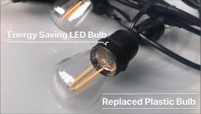 China 15M S14 LED Outdoor String Lights E27 Retro Edison Filament Bulb Garden Festoon Christmas Lights Garlands Patio porch lights for sale