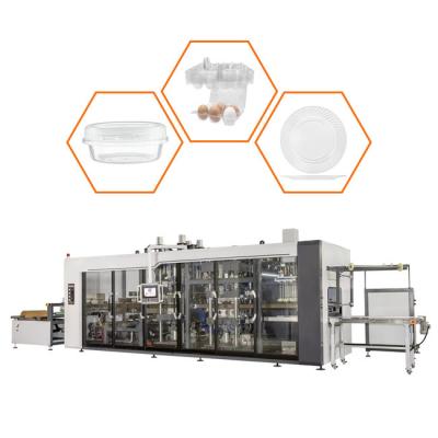 Cina L'alimento eliminabile Tray Industrial Thermoforming Machine 3 stazioni fora la perforazione in vendita