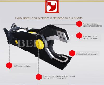 China BEIYI BYCS 200RT/250TR hydraulic scrap shear for Excavator mobile steel Demolition cutter rotary type on  sales for sale