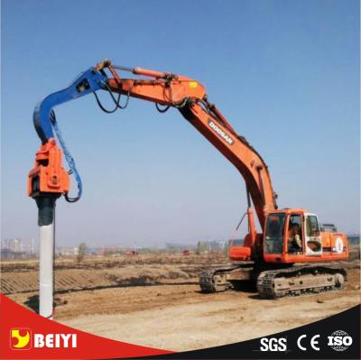 China Beiyi V300 hydraulic static pile driver equipment 65mm demolition hammer excavator mounted pile driver for sale