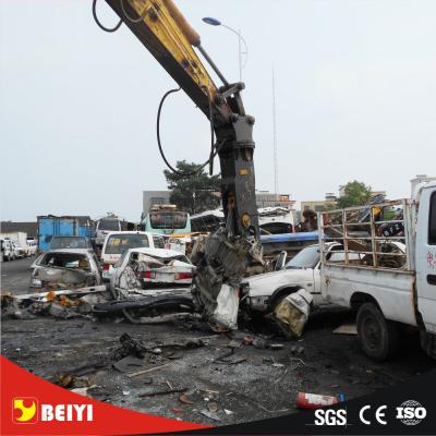 China How to break the steel structure ,BEIYI hydraulic rotary scrap shear hydraulic pulverizer for excavator for sale