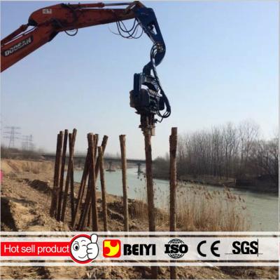 China Beiyi v300 excavator hydraulic pile driver /excavator mounted pile driver for sale