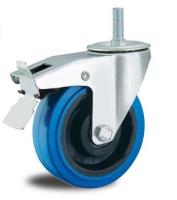 China 5'' threaded stem casters with brakes  stem castors stem caster wheels for sale