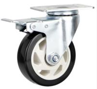 China 5 Inch Locking Caster Wheels Polyurethane Wheels Zinc Plated for sale