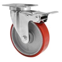 China 5 Inch Polyurethane Casters Locking Caster Wheels Casters With Brake for sale