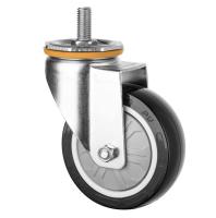 China 5 Inch Medium Duty PU Caster With Threaded Stem for sale